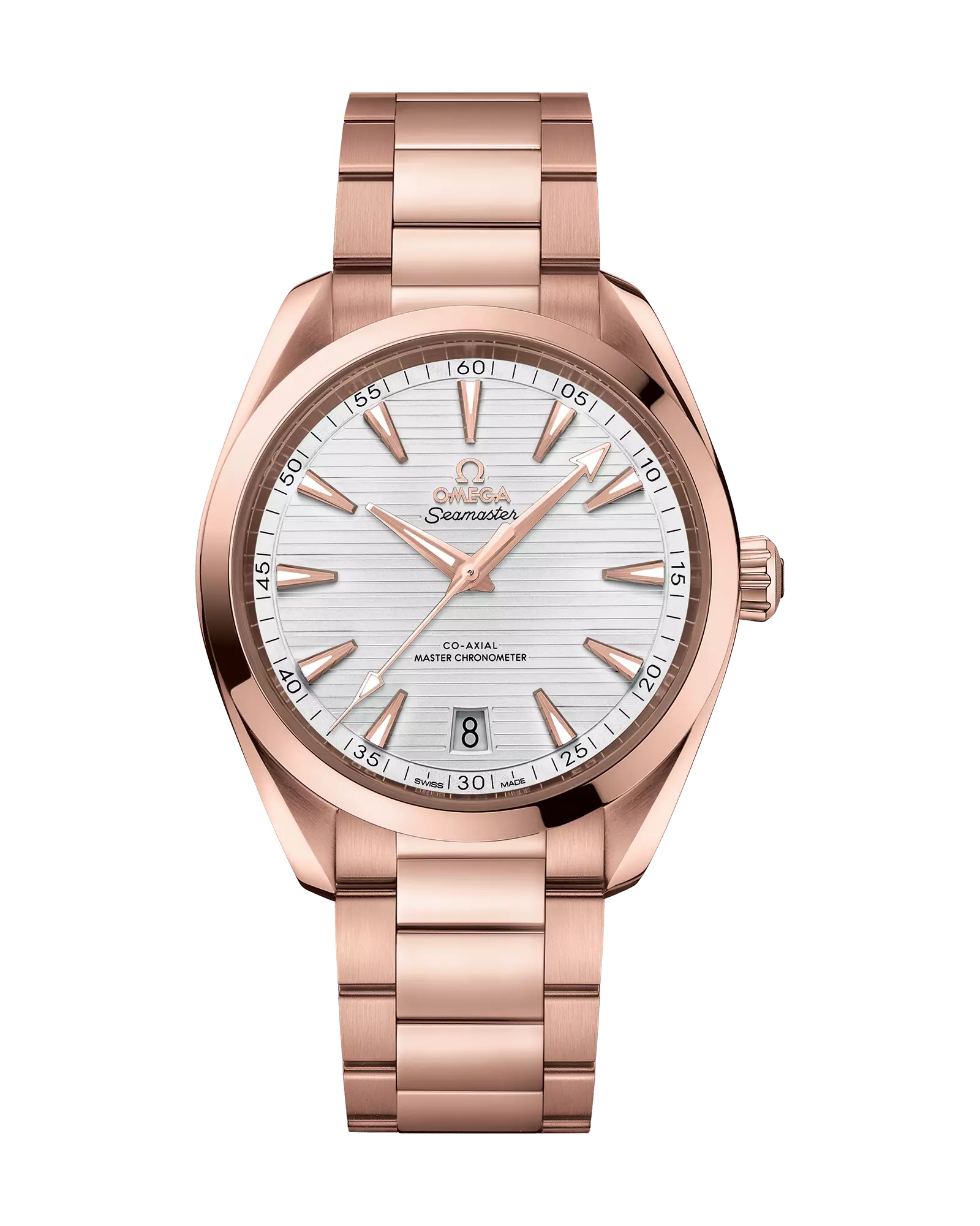 Omega Seamaster in rose gold with a white dial