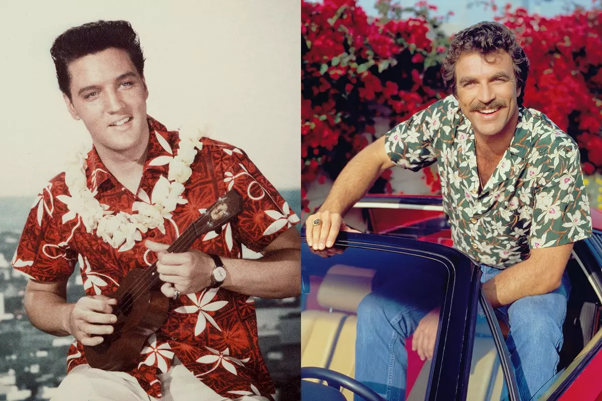 Elvis Presley Tom Selleck Hawaiiskjorte