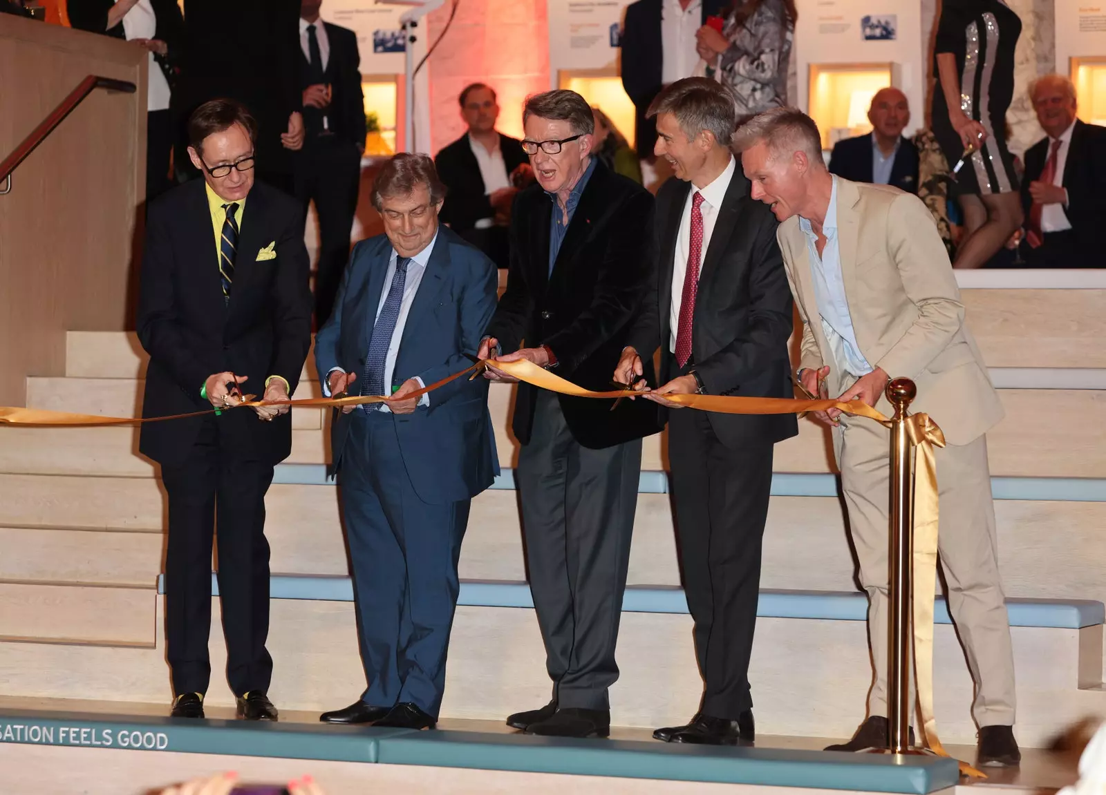 LONDON ENGLAND MAY 18 Nick Foulkes Patrick Getreide Lord Mandelson Markus Leitner and Tim Marlow attend The OAK...