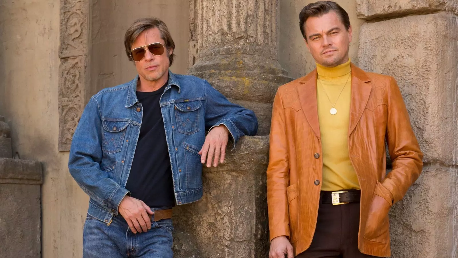 Brad Pitt en Leonardo DiCaprio yn 'Once Upon a Time in Hollywood'.