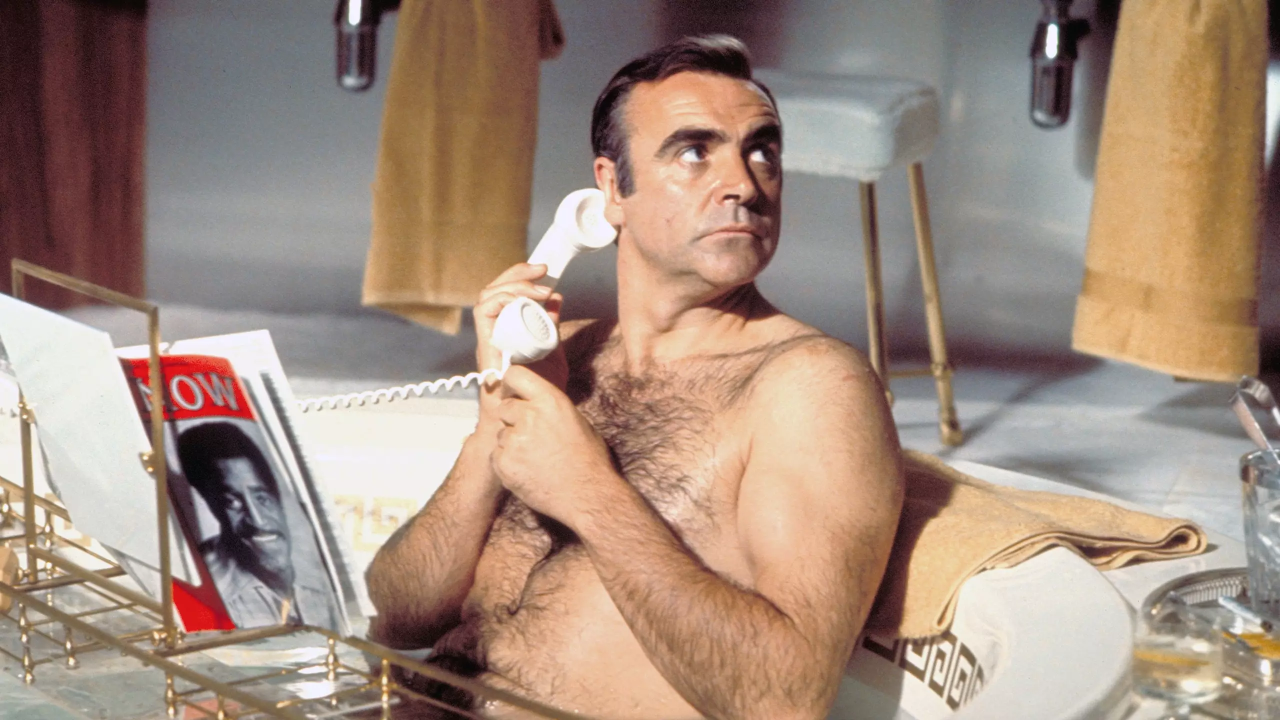 Sean Connery op de set van Diamonds Are Forever.