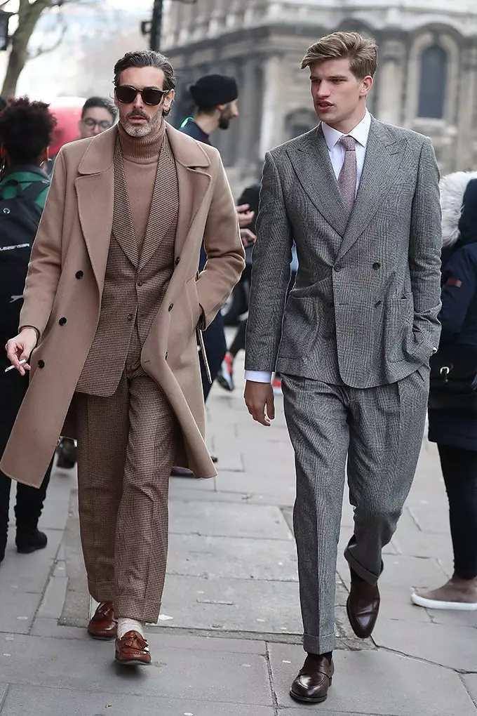 Iveki yefashoni yaseLondon Mens streetstyle suits trend