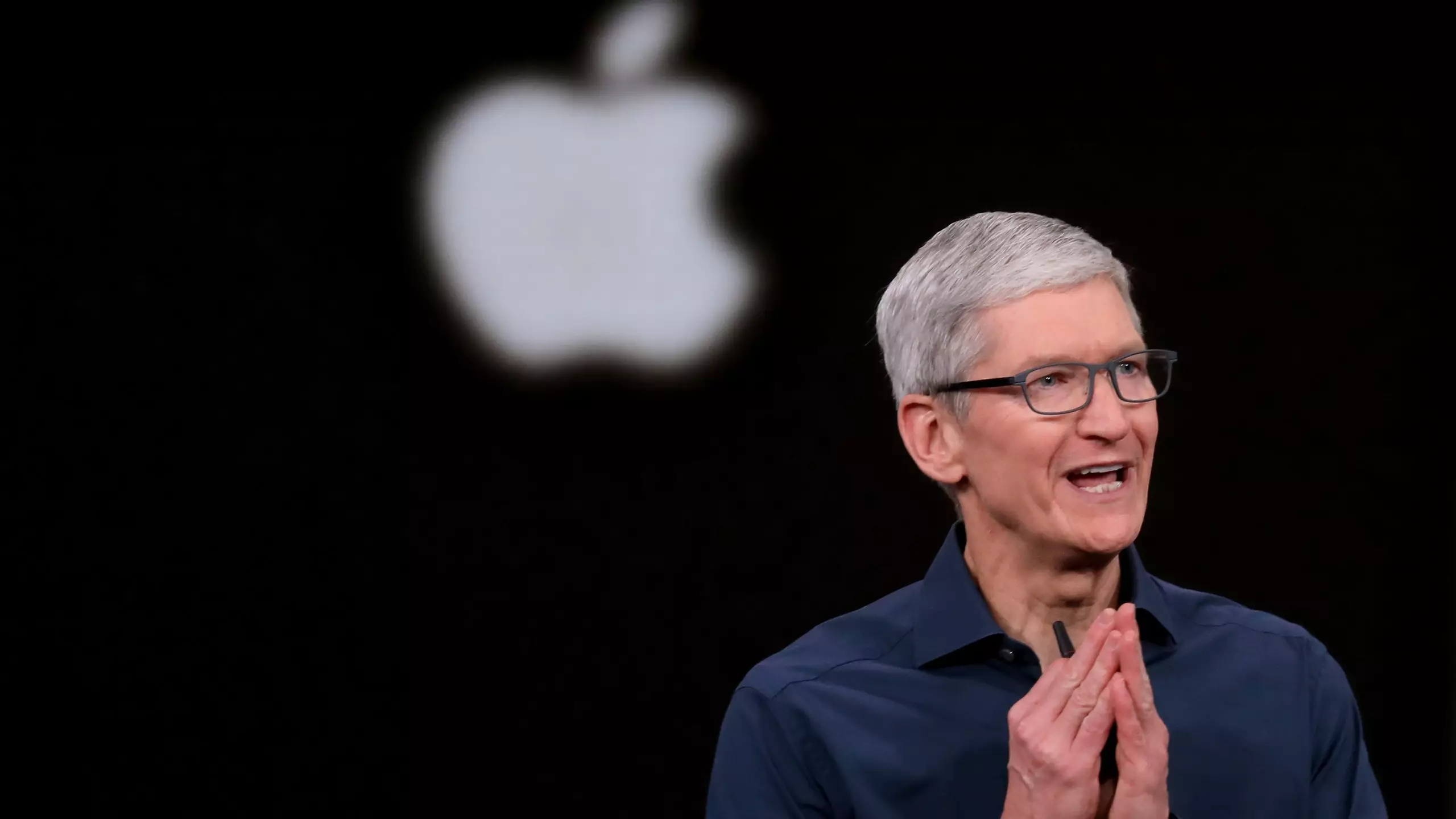 CUPERTINO CA 12. SEPTEMBER Tim Cook åbner Apples årlige produktlancering onsdag sept. 12 2018 hos firma...