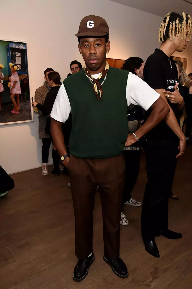 Tyler The Creator Burberry FW 202021 -näytöksen jälkibileissä Lontoon muotiviikolla.