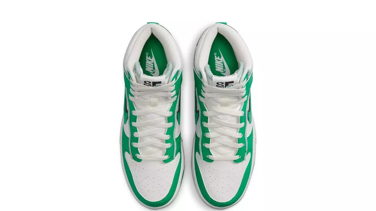 Tieto zelené Nike Dunk High majú dvojitý Swoosh, pretože sú dvakrát krajšie