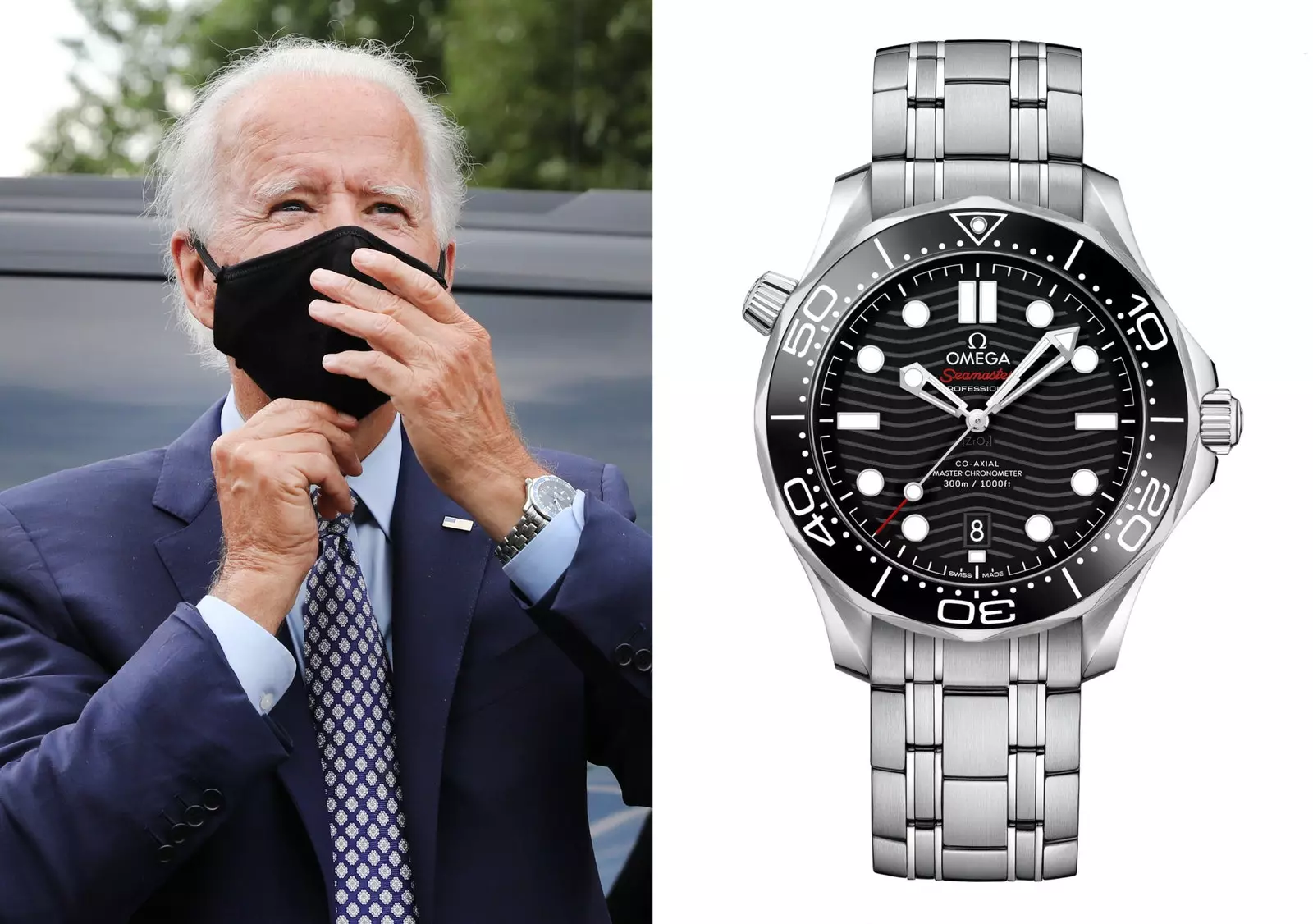 Joe Biden draacht Omega's Seamaster Diver 300M op syn pols.