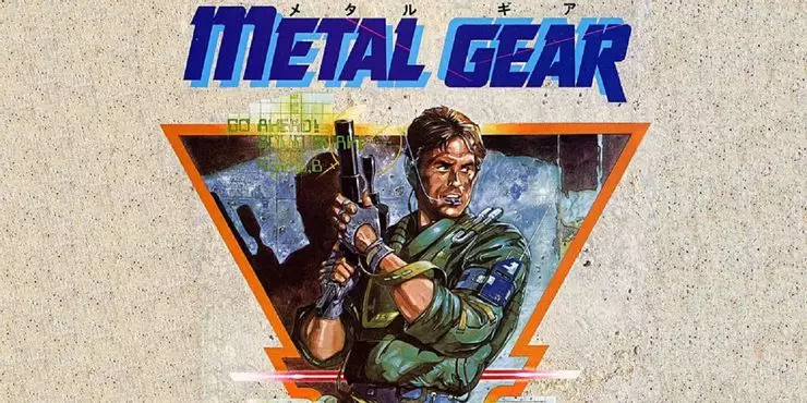 Ang pabalat ng Metal Gear noong 1987. Karaniwang isang plagiarism ng aktor na si Kyle Reese sa Terminator.