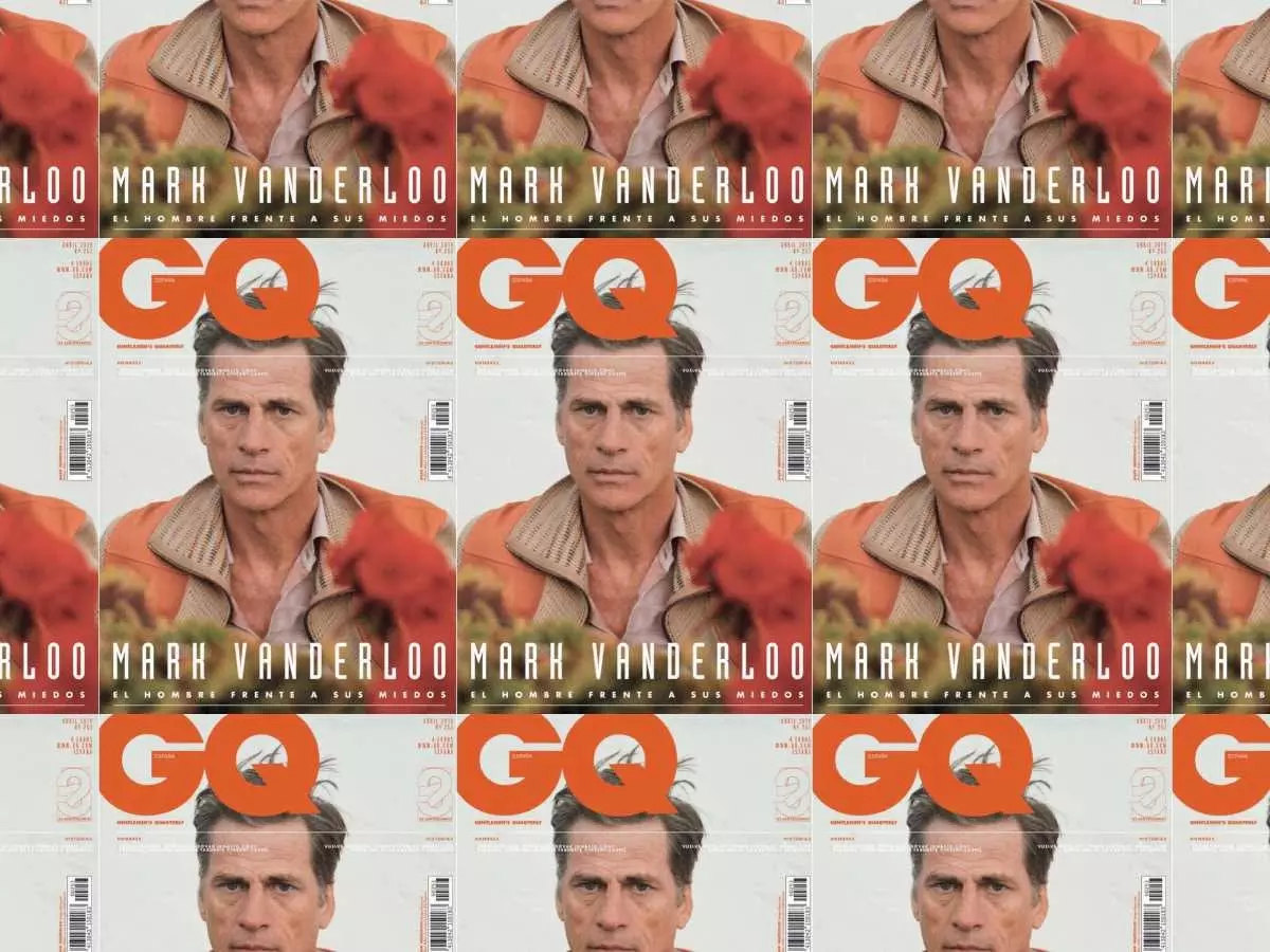 Mark Vanderloo på omslaget till aprilnumret av GQ Spain tillägnad manlig rädsla.