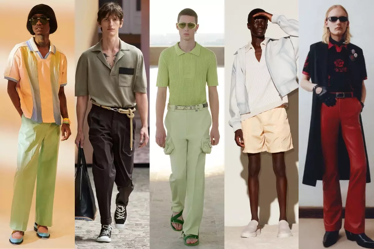 Iš kairės į dešinę 2022 m. pavasario vasaros Casablanca Hermès Fendi Solid Homme ir Ernest W. Baker kolekcijos.