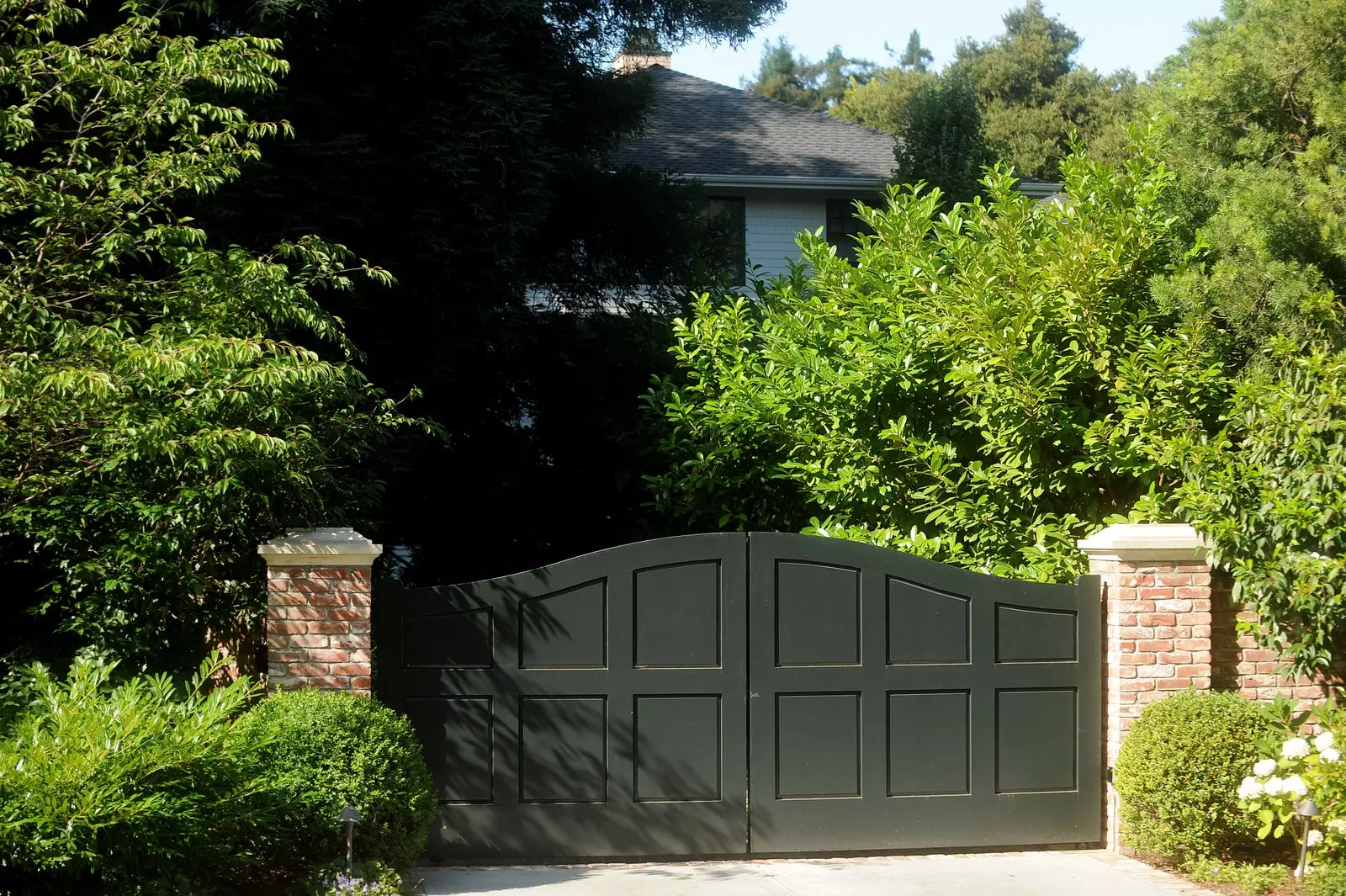 The entrance to one of the five homes that the Zuckerbergs own in Palo Alto and for which they had to design a...