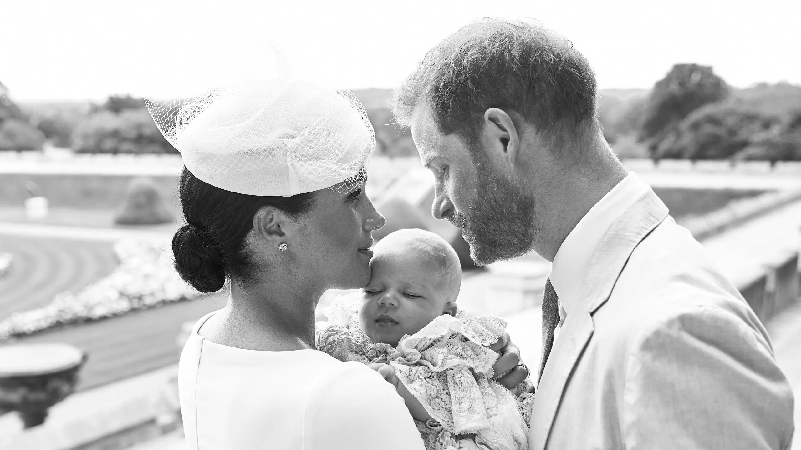 TOPSHOT This official handout Christening photograph released by the Duke and Duchess of Sussex shows Britain's Prince...