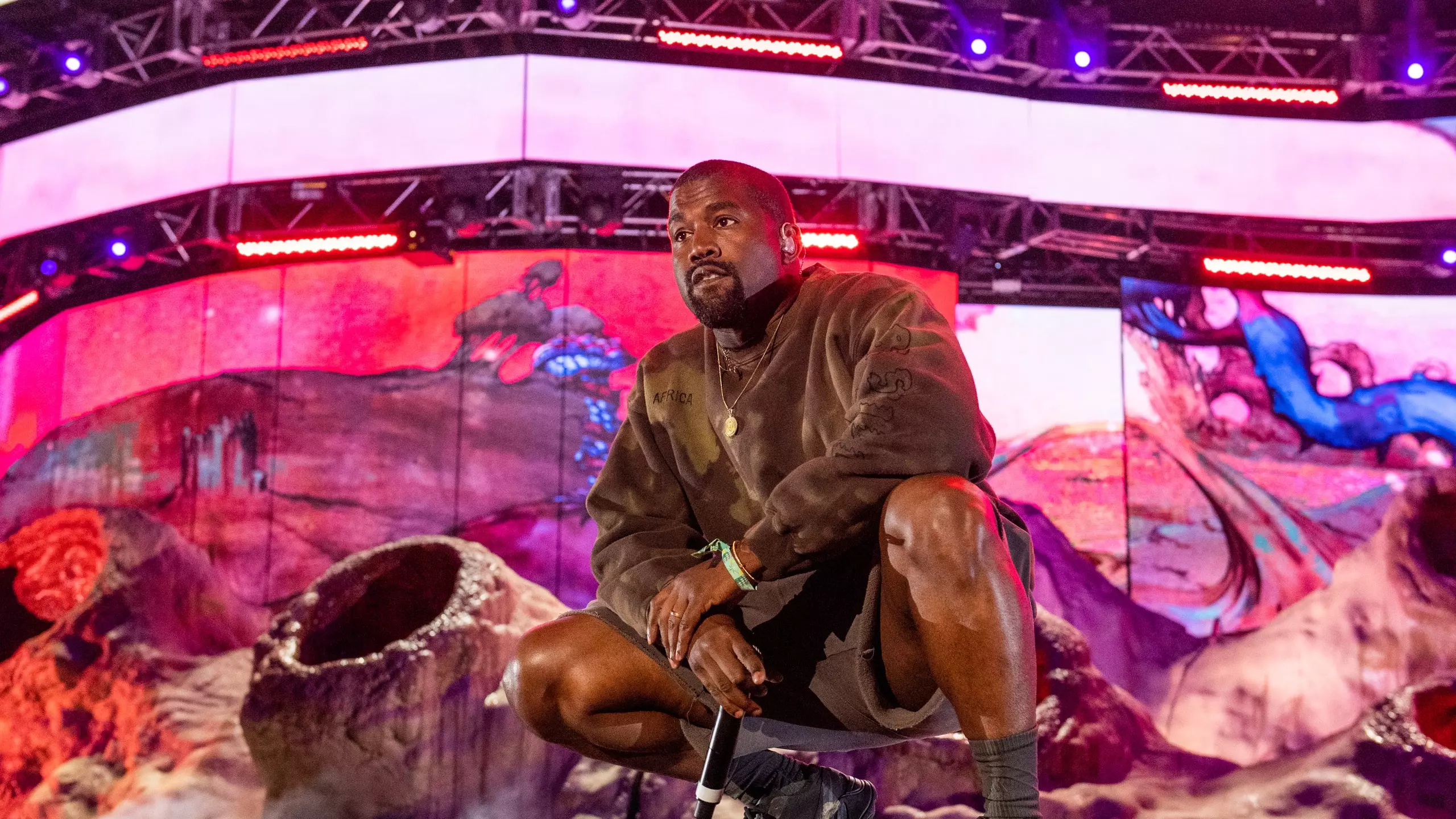 INDIO CALIFORNIA 20. APRILL Kanye West esineb 2019. aasta Coachella Valley muusika- ja kunstifestivalil 20. aprillil 2019...