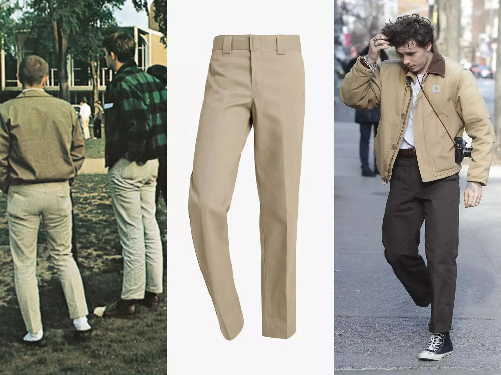 Võtke Ivy Book Image Dickies Pants Brooklyn Beckham kannab Dickiesi pükse.