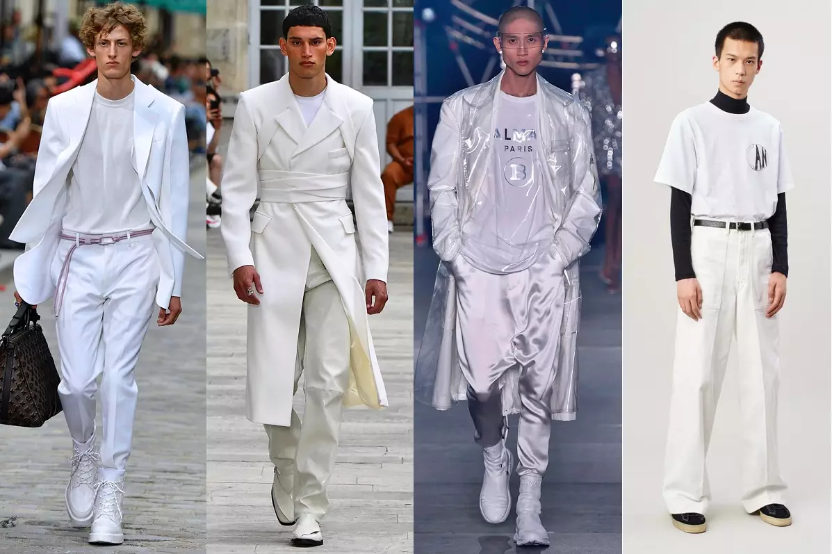 De gauche à droite les défilés SS2020 de Louis Vuitton GMBH Balmain et Lemaire.