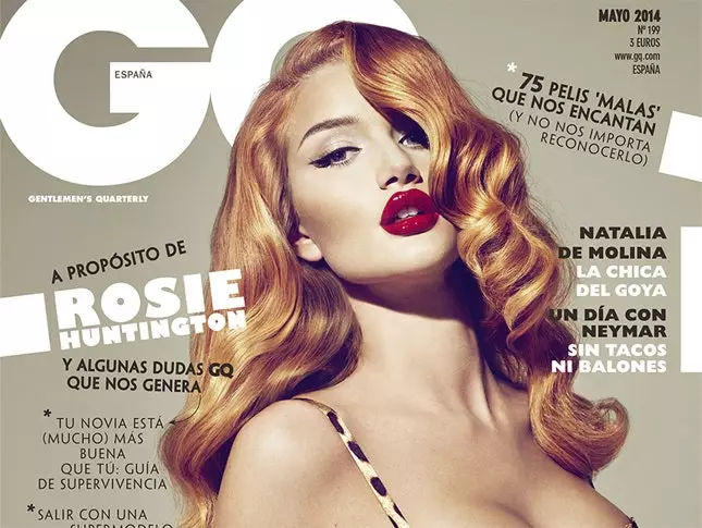 Rosie Huntington Whiteley couverture gq mai 2014