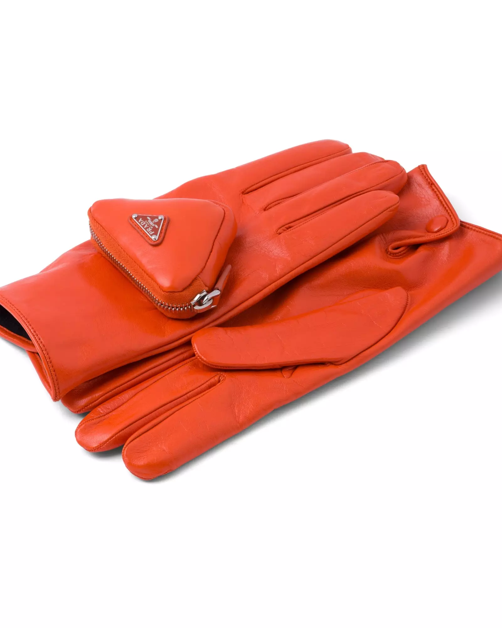 gants en cuir rouge