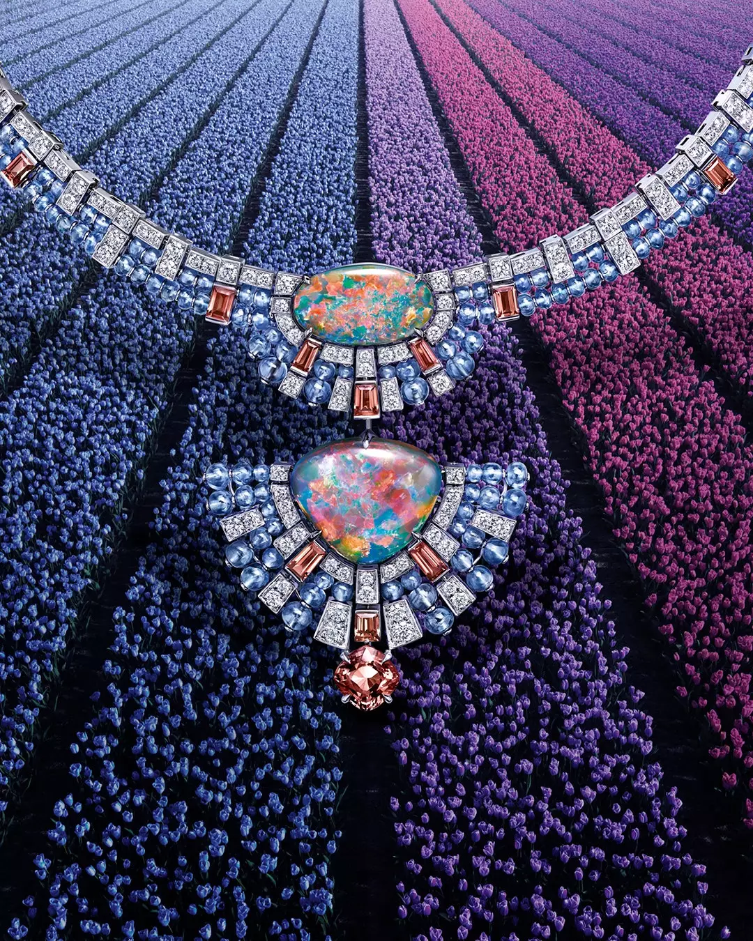 Apatura Necklace yog ib qho ntawm cov khoom muaj nqis ntawm Beauts du Monde, Cartier qhov tseeb High Jewelry collection.