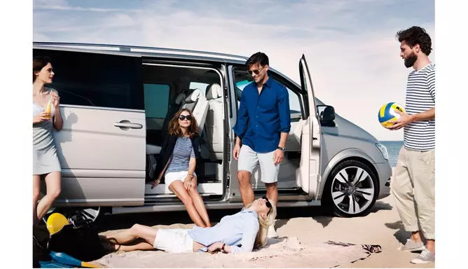 Stranddagen met vrienden met Mercedes Benz Viano Vision Pearl