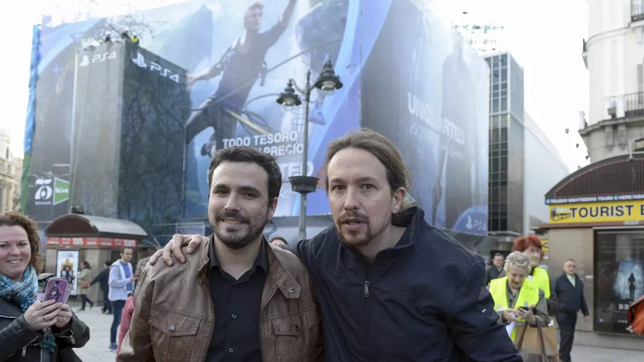 Ons ontleed sekonde vir sekonde die video van Pablo Iglesias en Alberto Garzón in Puerta del Sol