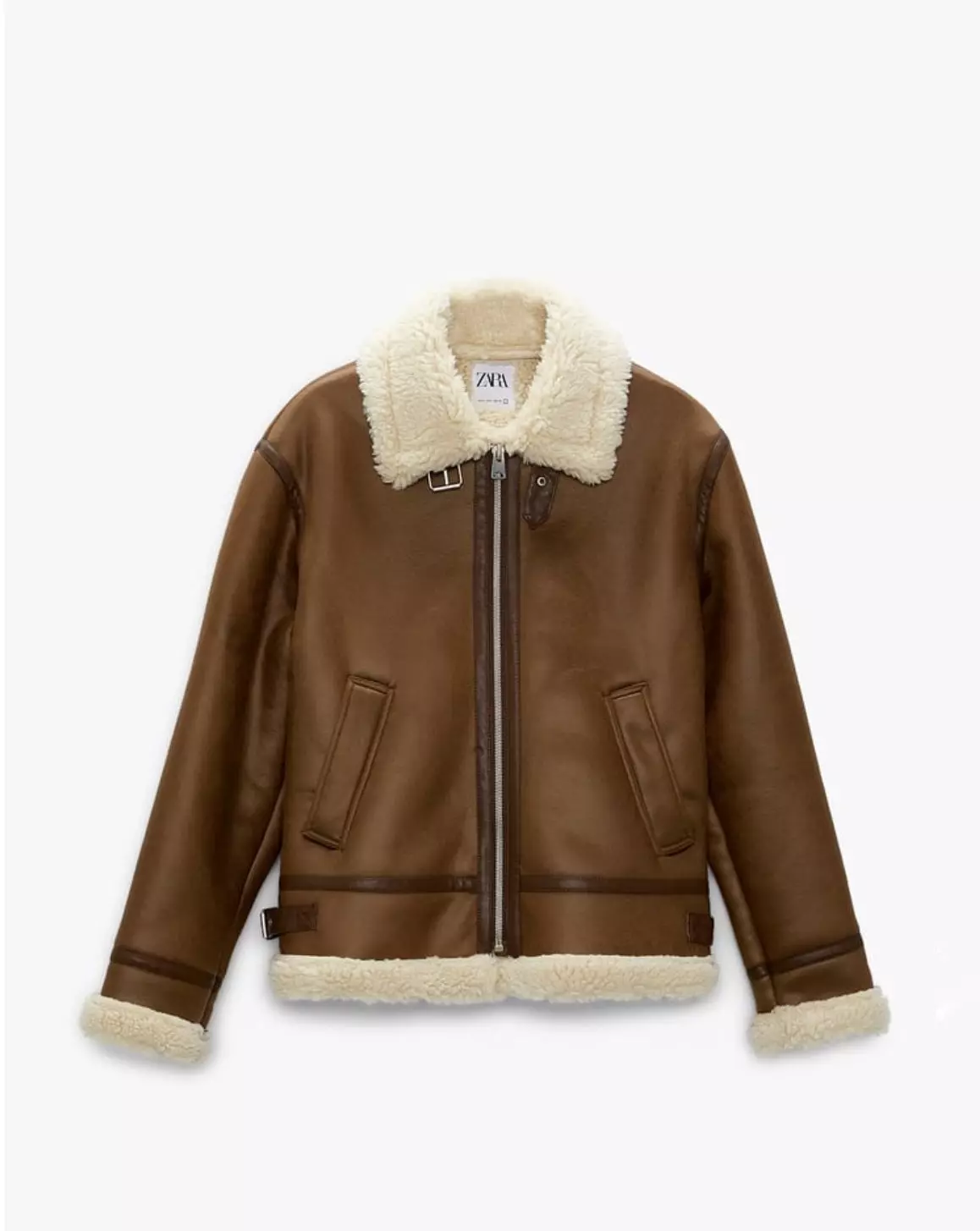 Palton din shearling Zara