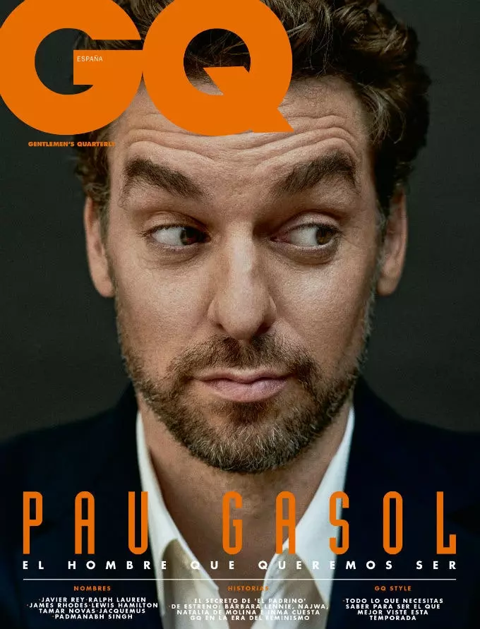 Pau Gasol wojambulidwa ndi Sergi Pons pachikuto cha October 2018 GQ Spain.