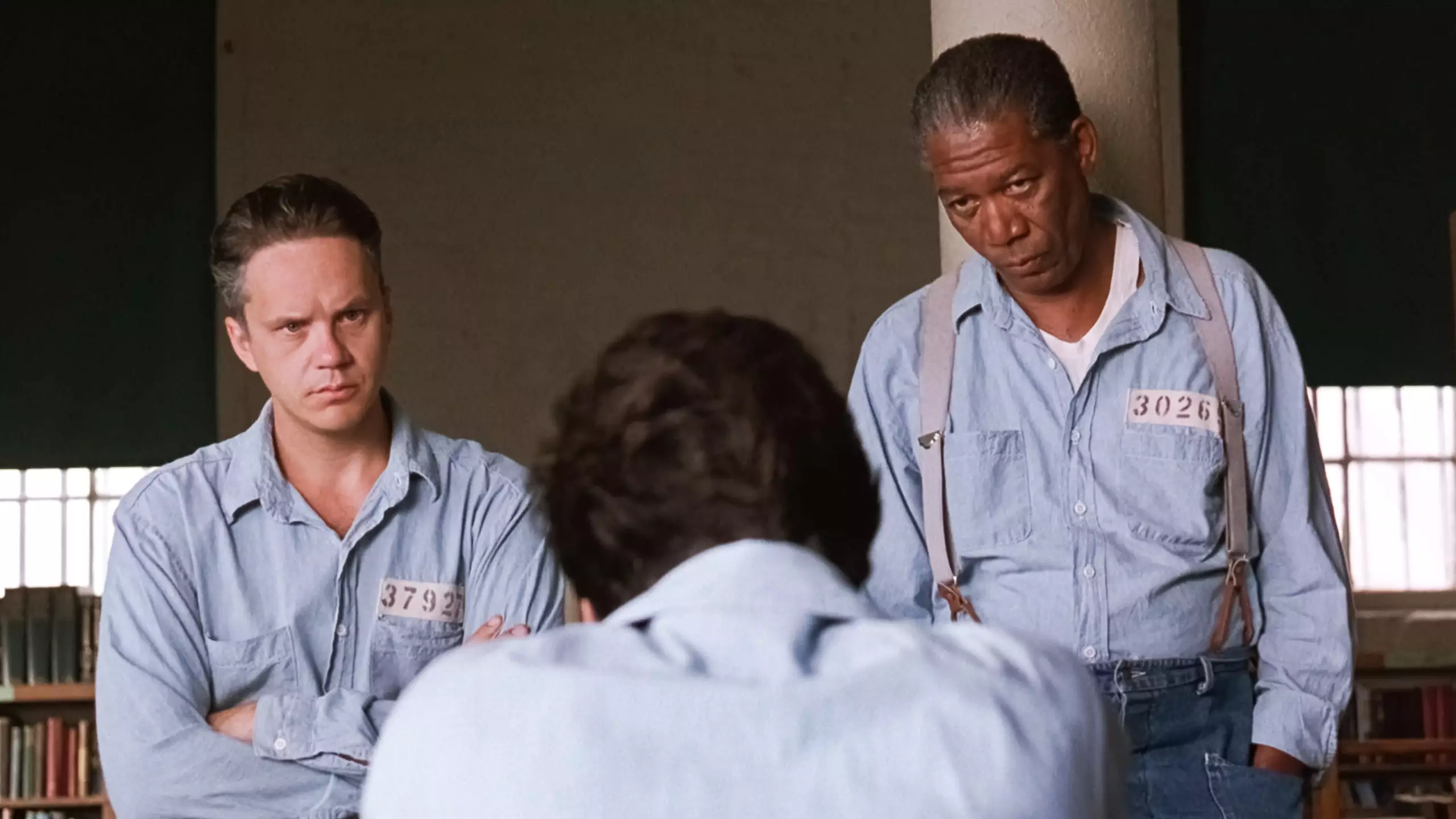 Ali della libertà The Shawshank Redemption USA. Tim Robbins a Morgan Freeman v scéne z Â©Columbia...