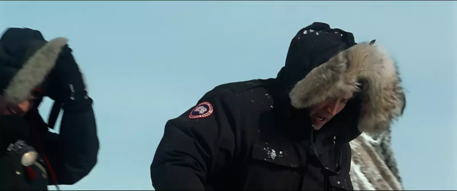 Nicolas Cage in the movie The Search wearing the Canada Goose Expedition Parka.