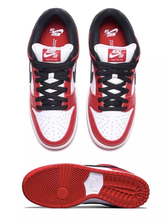 Nike SB Dunk Low JPack Chicagoko Air itxura duten 100 euroko sneakersen argazkiak, prezioa eta salmenta data...