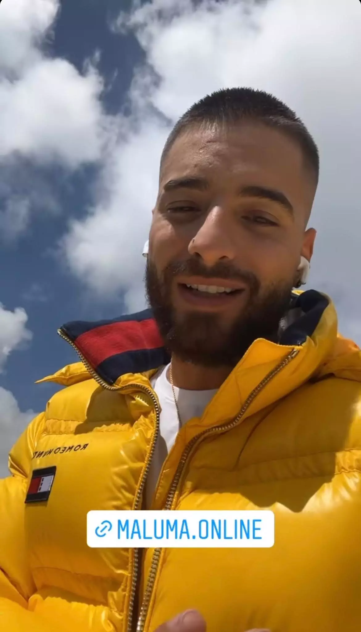 Maluma a cikin labaran sa na Instagram.